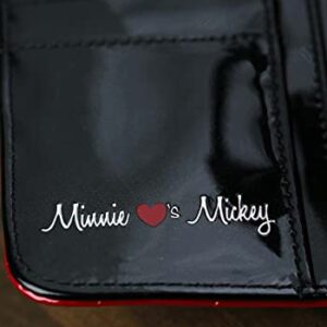 Disney Mickey and Minnie Embossed Wallet,Red and Black patent,One Size