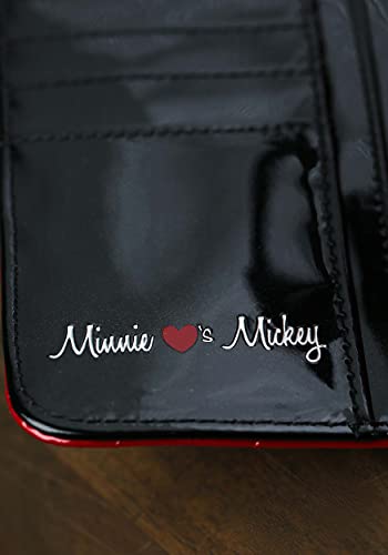 Disney Mickey and Minnie Embossed Wallet,Red and Black patent,One Size