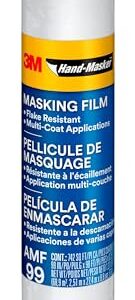 3M Hand Masker Advanced Masking Film, 99 in x 90 ft, Static Cling Keeps Film in Place, Prevents Liquids From Bleeding Through, Flake Resistant, For Indoors & Outdoors Use, 1 Roll (AMF99)