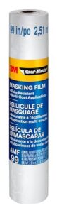 3m hand masker advanced masking film, 99 in x 90 ft, static cling keeps film in place, prevents liquids from bleeding through, flake resistant, for indoors & outdoors use, 1 roll (amf99)