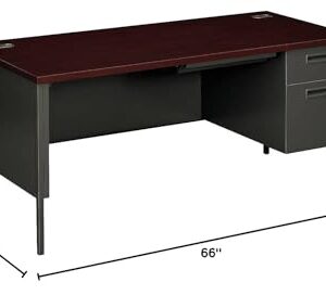 Metro Classic Computer Desk with Right Pedestal L-Workstation Computer Desk Finish: Mahogany, Orientation: Right