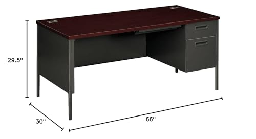 Metro Classic Computer Desk with Right Pedestal L-Workstation Computer Desk Finish: Mahogany, Orientation: Right