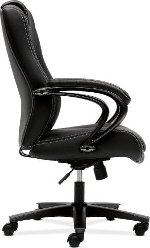 HON Managerial Office Chair- High-Back Computer Desk Chair with Loop Arms , Black (VL402)