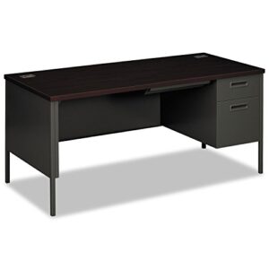 metro classic computer desk with right pedestal l-workstation computer desk finish: mahogany, orientation: right