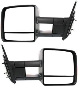 kool vue driver & passenger side power heated towing mirrors for toyota tundra 2007-2021 with signal light textured standard cab