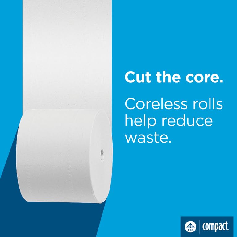 COMPACT® CORELESS 2-PLY RECYCLED TOILET PAPER BY GP PRO (GEORGIA-PACIFIC), 36 ROLLS PER PACKAGE