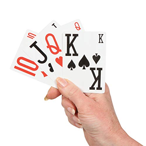 DBROTH Easy Read Playing Cards with Large Font (3 Pack) - Ideal for Seniors, Low Vision, and Kids