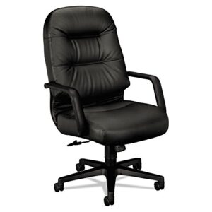 hon 2091sr11t 2090 pillow-soft series executive leather high-back swivel/tilt chair, black