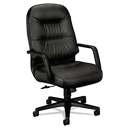 HON 2091SR11T 2090 Pillow-Soft Series Executive Leather High-Back Swivel/Tilt Chair, Black