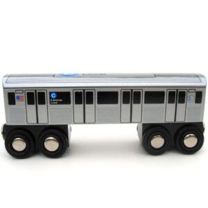 muni pals munipals new york city subway wooden railway (b division) c train/8 avenue local–child safe and tested wood toy train