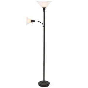 hampton bay 71.5 in.antique bronze finish floor lamp with attached adjustable reading light