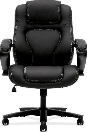 HON Managerial Office Chair- High-Back Computer Desk Chair with Loop Arms , Black (VL402)