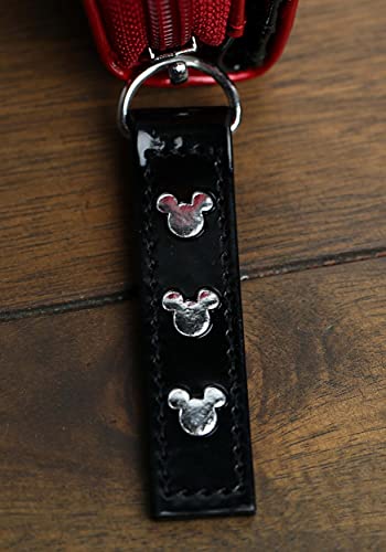 Disney Mickey and Minnie Embossed Wallet,Red and Black patent,One Size