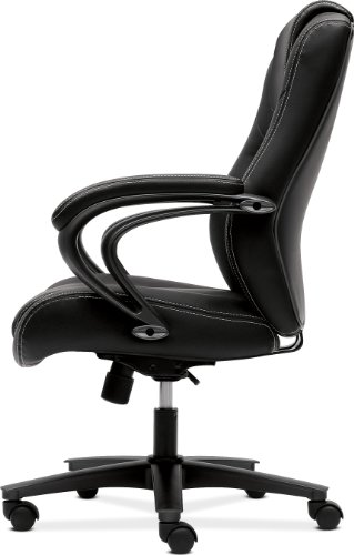 HON Managerial Office Chair- High-Back Computer Desk Chair with Loop Arms , Black (VL402)