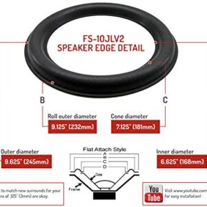 JL Audio 10 Inch Foam Speaker Repair Kit, 10W6v2-D4, FSK-10JLv2 (Pair)