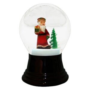 alexander taron importer pr1552 perzy snowglobe, medium santa with tree-5" h w x 3" d, white