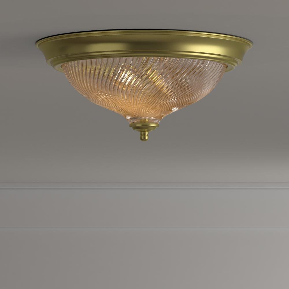 Polished Brass 2-Light Flushmount Polished Brass