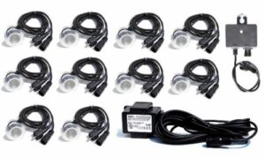 10 pack white led light deck landscape garden lighting kit with transformer and outdoor photocell dusk to dawn automatic sensor