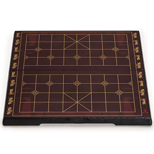 Yellow Mountain Imports Chinese Chess (Xiangqi) Magnetic Travel Board Game Set (12.8-Inch) with Jade-Colored Playing Pieces