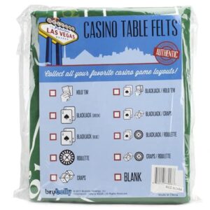 Brybelly Casino Night 2-in-1 Blackjack and Roulette Table Felt Only- Green Felt Double Sided Casino Tabletop Gaming Mat- 72" x 36" - Perfect for Casino Game Night