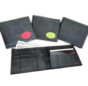 recycled rubber tire wallet with logo - fair trade.