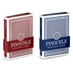 Pinochle Playing Cards, 12-Pack - Wide Size Regular Index Playing Cards Bulk Set - 48-Card Pre-Made Plastic-Coated Custom Decks - Tabletop Games, Hobbies, and Accessories - Collector Items, Toys, Family Activities