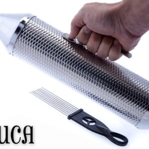 D'Luca SH-38-01 Stainless Steel Metal Guiro and Shaker Combo 15 x 4 Inches