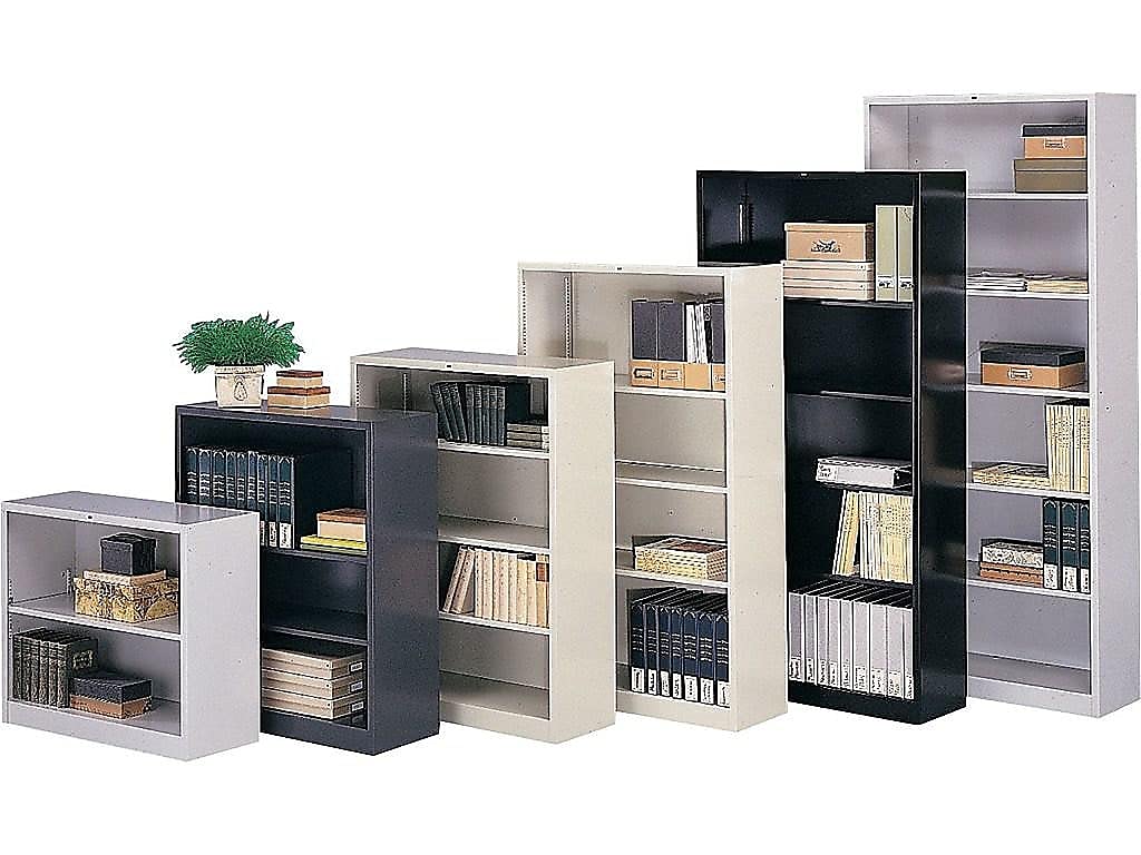 HON S72ABCS Metal Bookcase, Five-Shelf, 34-1/2w x 12-5/8d x 71h, Charcoal