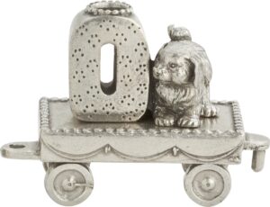 danforth birthday train engine – candleholder - handcrafted pewter birthday party decorations – 1 1/2" tall by 2 1/2" wide, made in usa