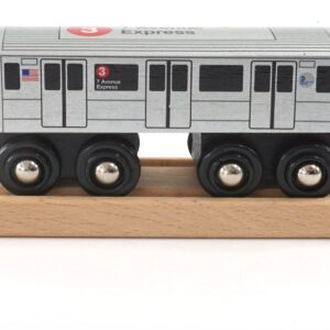 MUNI PALS Munipals New York City Subway Wooden Railway (A Division/IRT) 3 Train/7 Avenue Express–Child Safe and Tested Wood Toy Train