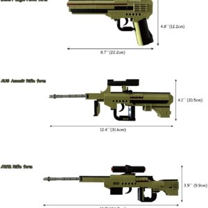 QMAN Building Block Gun, 3-in-1 Simulation Blaster Building Blocks with Bullets Military Weapon Building Set Model for Kids,202 PCS