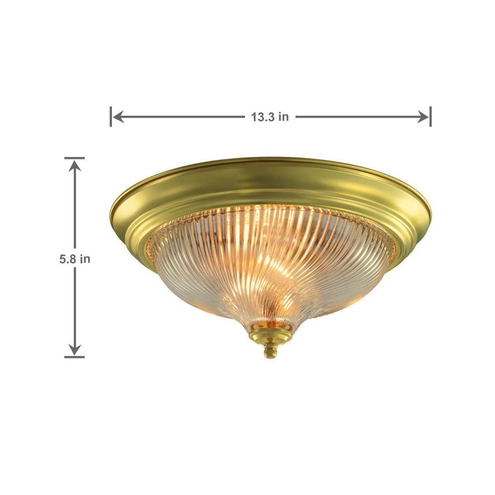 Polished Brass 2-Light Flushmount Polished Brass