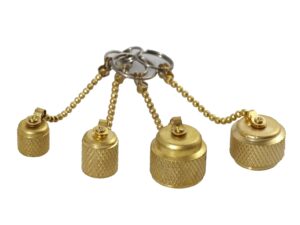 cps products avcvac brass plug with chain kit for vacuum pump, 1/4" length, 1/2" width, 3/8" sae