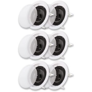 acoustic audio cs-ic63 in ceiling 6.5" speaker 3 pair pack 3 way home theater 1800 watt