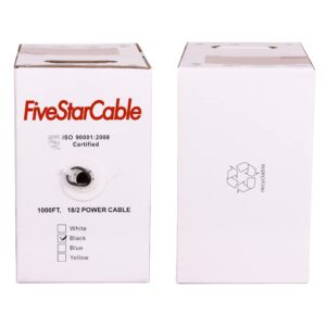 FiveStarCable 18/2 Power Cable 1000 ft 18-2 Gauge Security/Alarm/Audio/Control Low Voltage Cable Wire 18 AWG