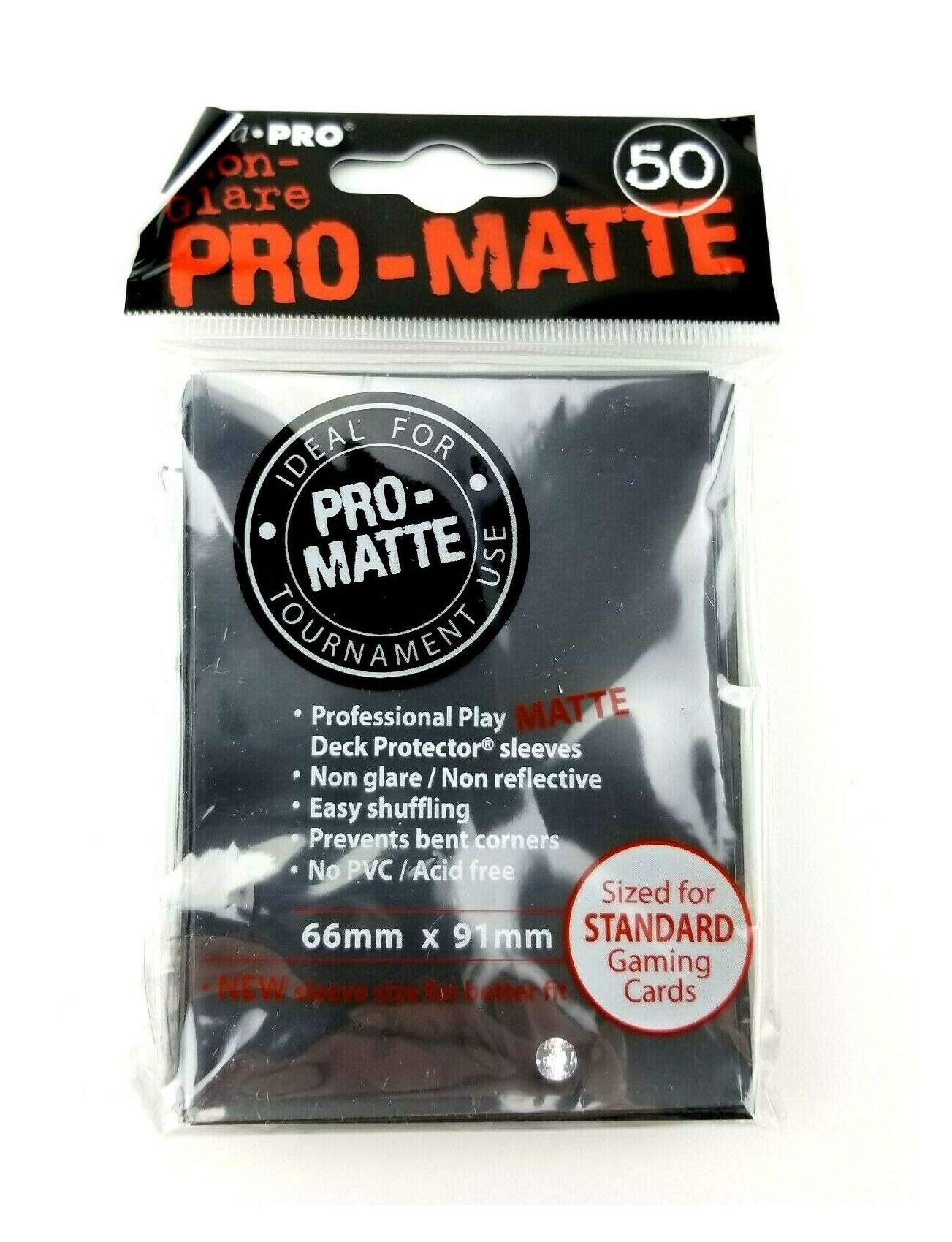 Ultra Pro 0598022 PRO-Matte (100 Count) Deck Protector Sleeves-Magic The Gathering, Black, 2x50ct, 100 Pack