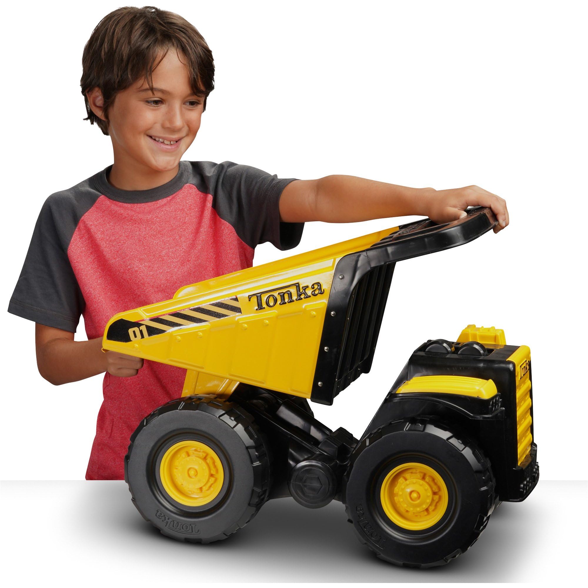 Tonka Toughest Mighty Dump Truck, Yellow, (L x W x H) 12.00 x 19.00 x 10.75 Inches