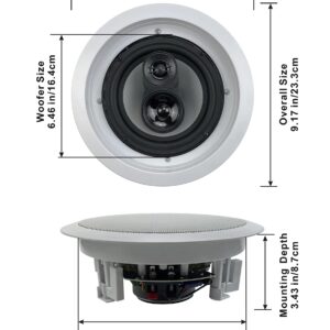 Acoustic Audio CS-IC63 in Ceiling 6.5" Speaker 3 Pair Pack 3 Way Home Theater 1800 Watt