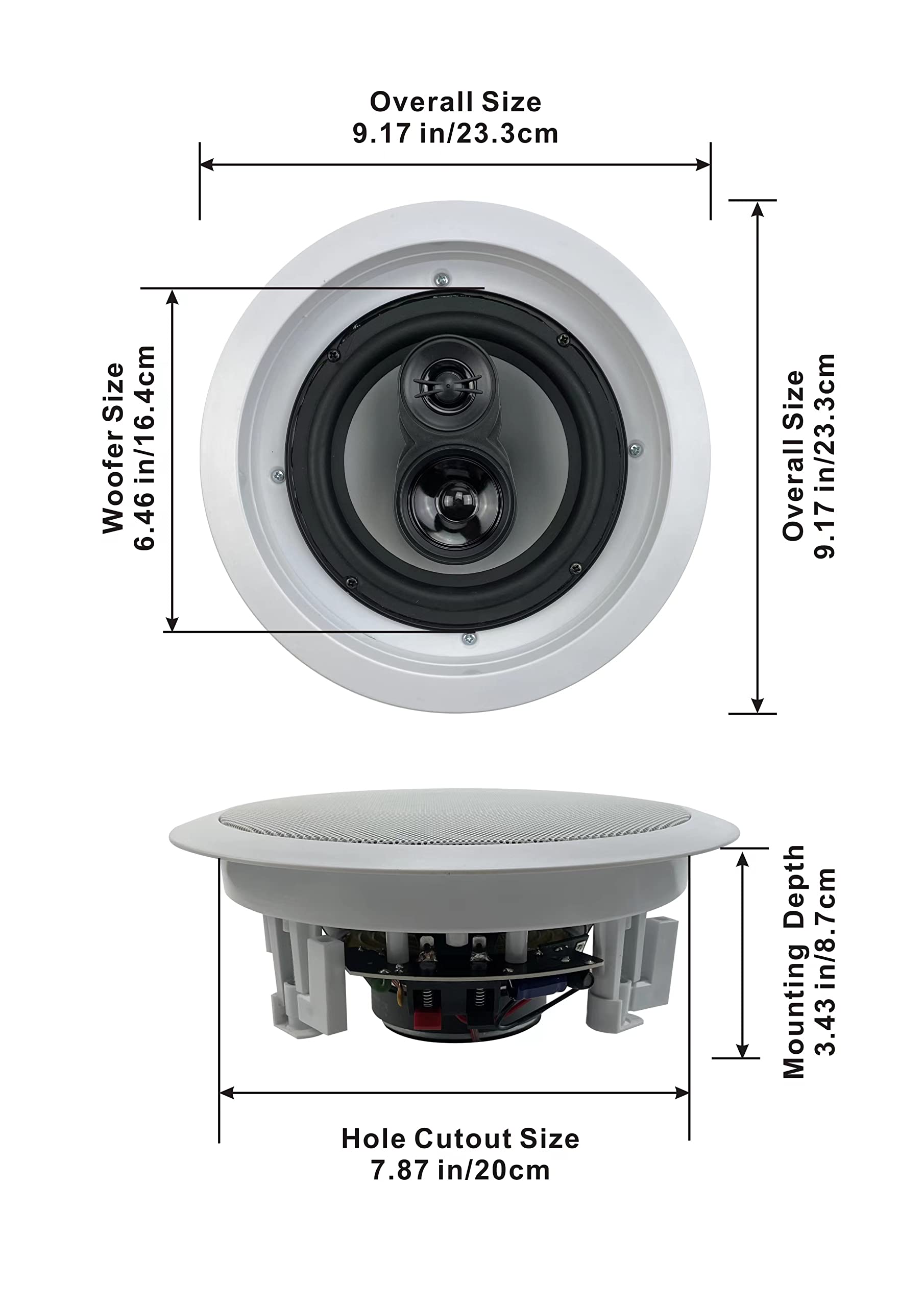 Acoustic Audio CS-IC63 in Ceiling 6.5" Speaker 3 Pair Pack 3 Way Home Theater 1800 Watt