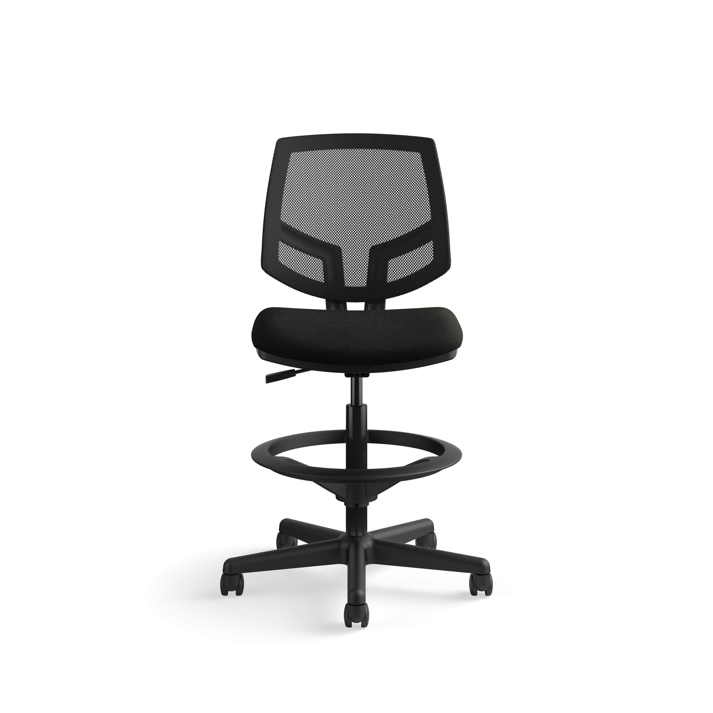 The HON Company SB11.T HON5715SB11T HON Volt Mesh Back Task Upholstered Adjustable Office Stool, Black (H5715)