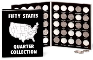 fox valley traders commemorative state quarters album, black white collection folder