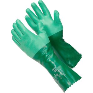 ansell scorpio chemical resistant gloves,14" l, gauntlet cuff, size 8, 1 pair, lot of 12