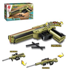 qman building block gun, 3-in-1 simulation blaster building blocks with bullets military weapon building set model for kids,202 pcs