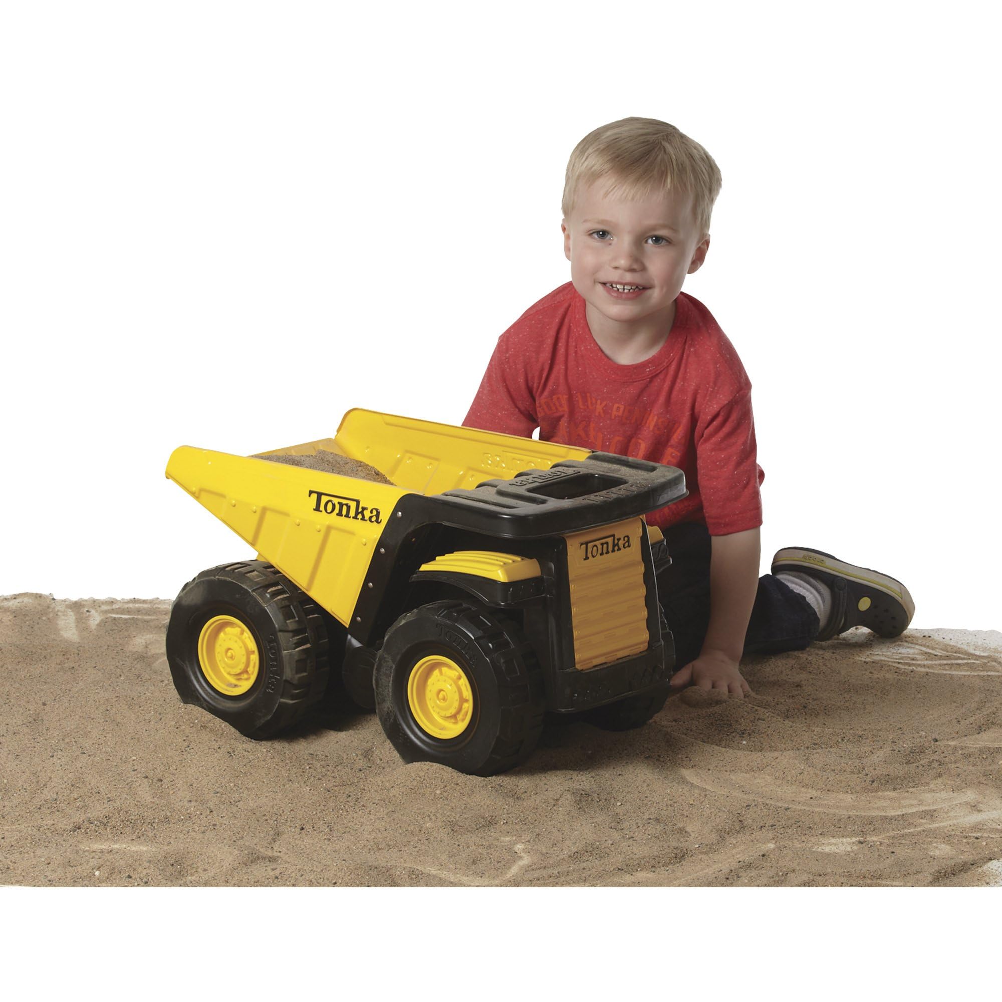 Tonka Toughest Mighty Dump Truck, Yellow, (L x W x H) 12.00 x 19.00 x 10.75 Inches