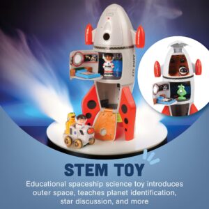 CP Toys Space Mission Rocket Ship Toy, Includes Astronaut Figurines, Aliens and Vehicle, Space Gifts, STEM Toddler Toys for Kids 3 Years and Older, 16.7"