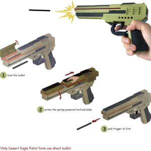 QMAN Building Block Gun, 3-in-1 Simulation Blaster Building Blocks with Bullets Military Weapon Building Set Model for Kids,202 PCS