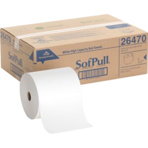 sofpull high-capacity recycled paper towel roll by gp pro (georgia-pacific), white, 26470, 1000 linear feet per roll, 6 rolls per case, green