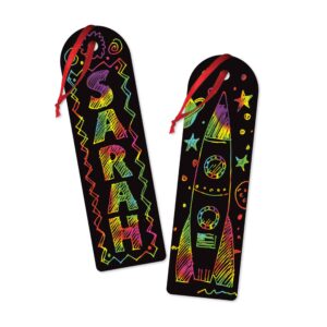 melissa & doug scratch art bookmark party pack activity kit - 12 bookmarks