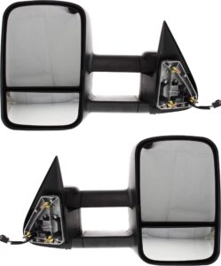 kool vue driver & passenger side power heated towing mirrors for chevrolet silverado 1500 1999-2007 textured extended cab & standard cab