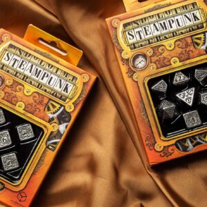 Q WORKSHOP Metal Steampunk Dice Set 7 Polyhedral Pieces